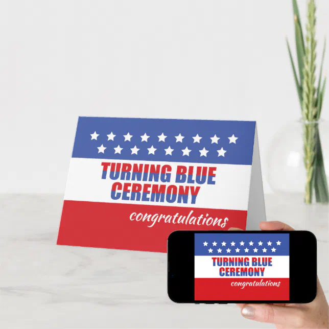 Turning Blue Ceremony, Congratulations with Stars Card | Zazzle
