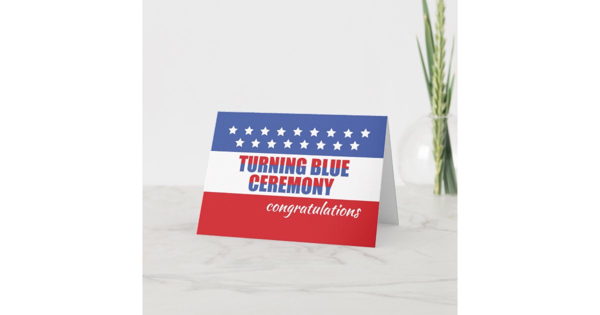 Turning Blue Ceremony, Congratulations with Stars Card | Zazzle