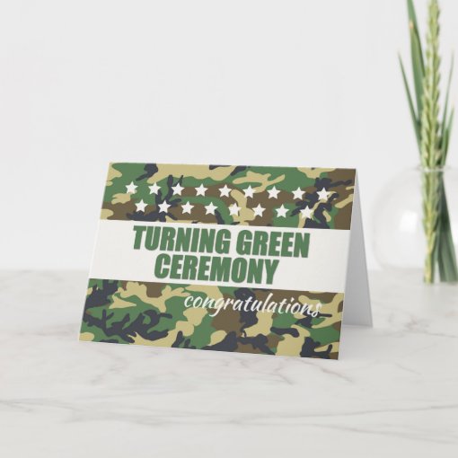 Turning Green Ceremony Congratulations with Stars Card | Zazzle