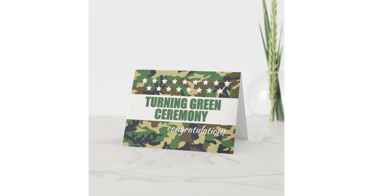 Turning Green Ceremony Congratulations with Stars Card | Zazzle