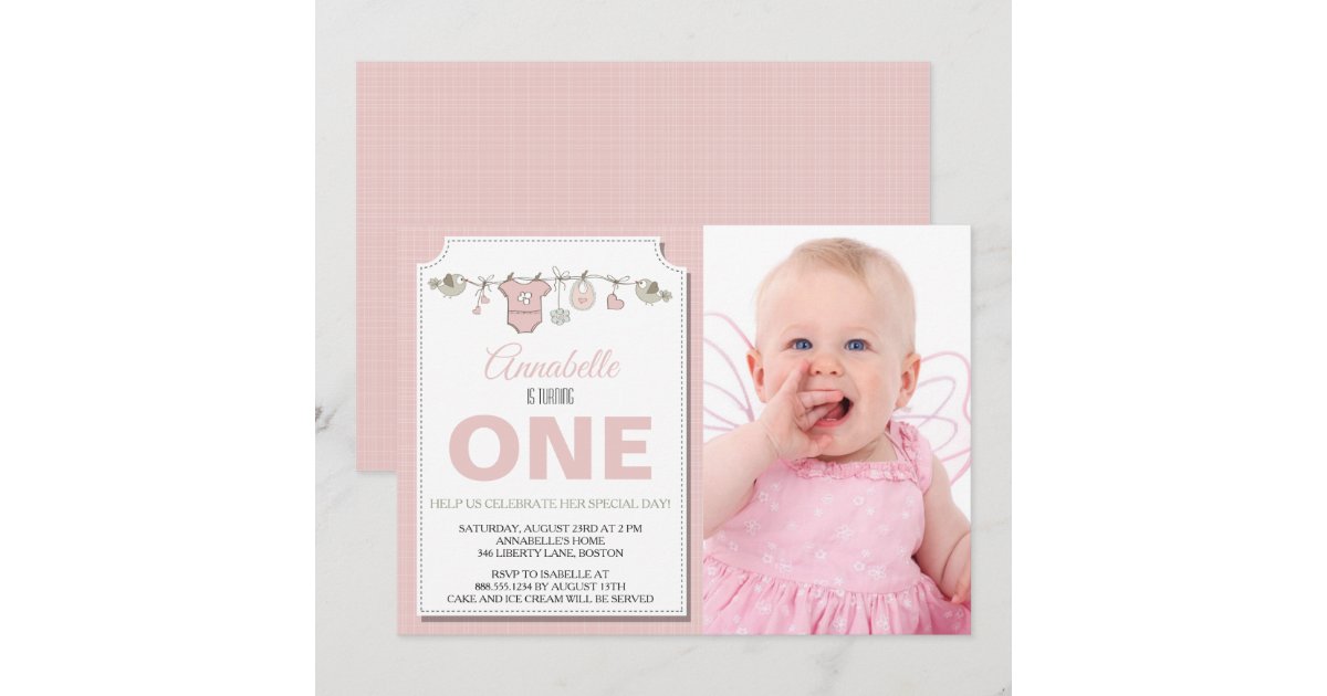 Turning One Birthday Invitation | Zazzle