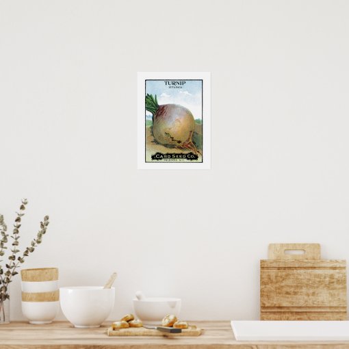 Turnip Seed Packet Label Poster | Zazzle