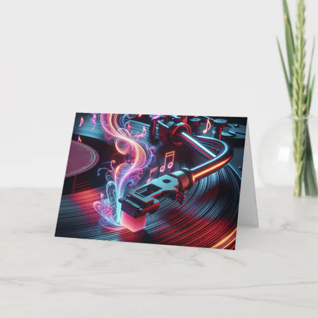Turntable Music For Birthday Card | Zazzle