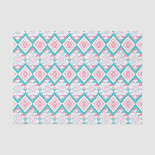 Turqoise and Pink Boho Aztec Pattern Tissue Paper | Zazzle