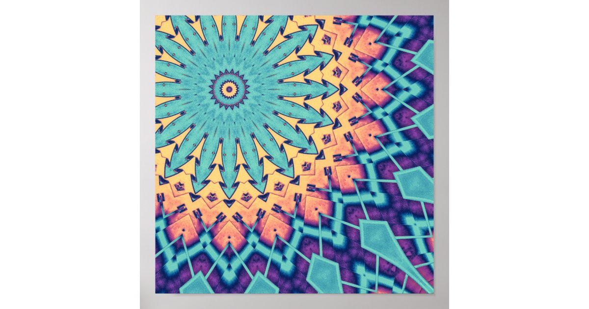 Turquoise Abstract Poster | Zazzle