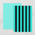 Turquoise and black striped RSVP card | Zazzle