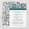 Turquoise and Black Wedding Invitation | Zazzle