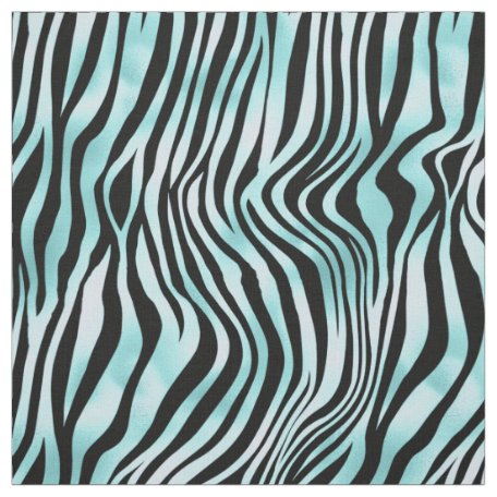 Turquoise Zebra Animal Print Fabric | Zazzle