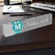 Turquoise and Charcoal Chevrons Custom Monogram Desk Name Plate | Zazzle