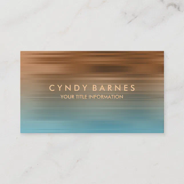 Turquoise and Copper Stripe Business Card | Zazzle
