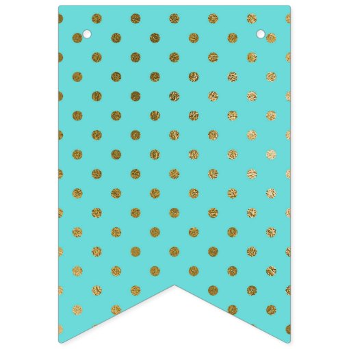 Turquoise and Gold Quinceañera Bunting Bunting Flags | Zazzle