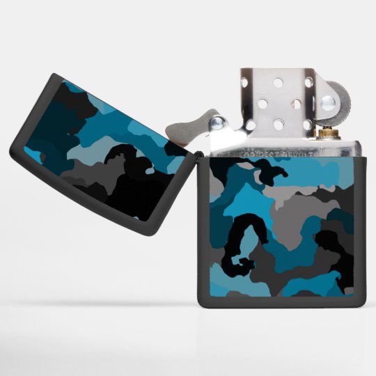 turquoise and gray camo zippo lighter | Zazzle.com