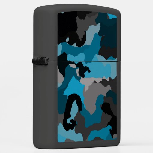 turquoise and gray camo zippo lighter | Zazzle