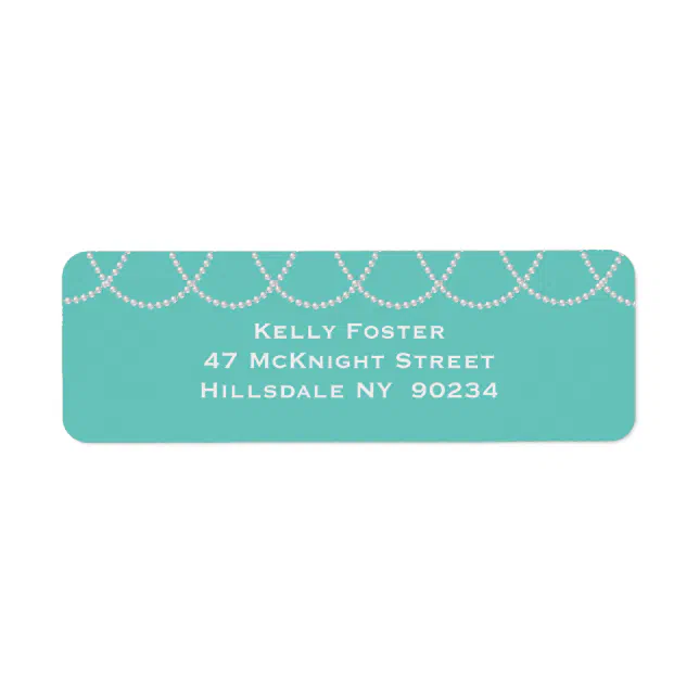 Turquoise and Pearls Bridal Shower white Label | Zazzle