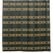 Turquoise And Tan Aztec Pattern Shower Curtain | Zazzle