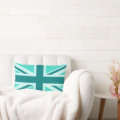 Turquoise and Teal Union Jack 2 Lumbar Pillow | Zazzle