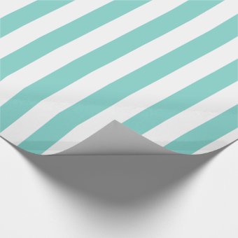 Turquoise and White Extra Large Stripe Pattern Wrapping Paper | Zazzle