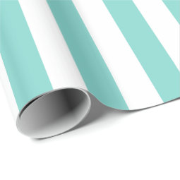Turquoise and White Extra Large Stripe Pattern Wrapping Paper | Zazzle