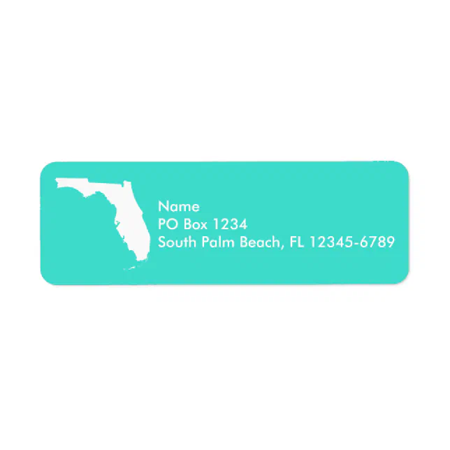 Turquoise and White Florida Personalized Label | Zazzle