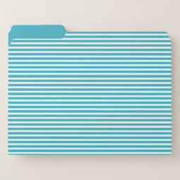 Turquoise and White Striped File Folder | Zazzle