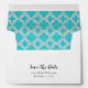 Turquoise Aqua Blue Teal Quatrefoil Save The Date Envelope | Zazzle