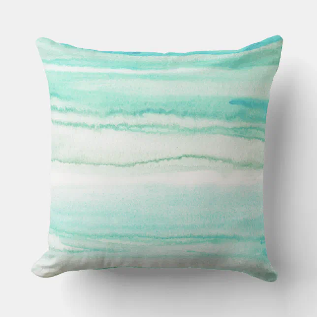 Turquoise Aqua Waves Throw Pillow | Zazzle