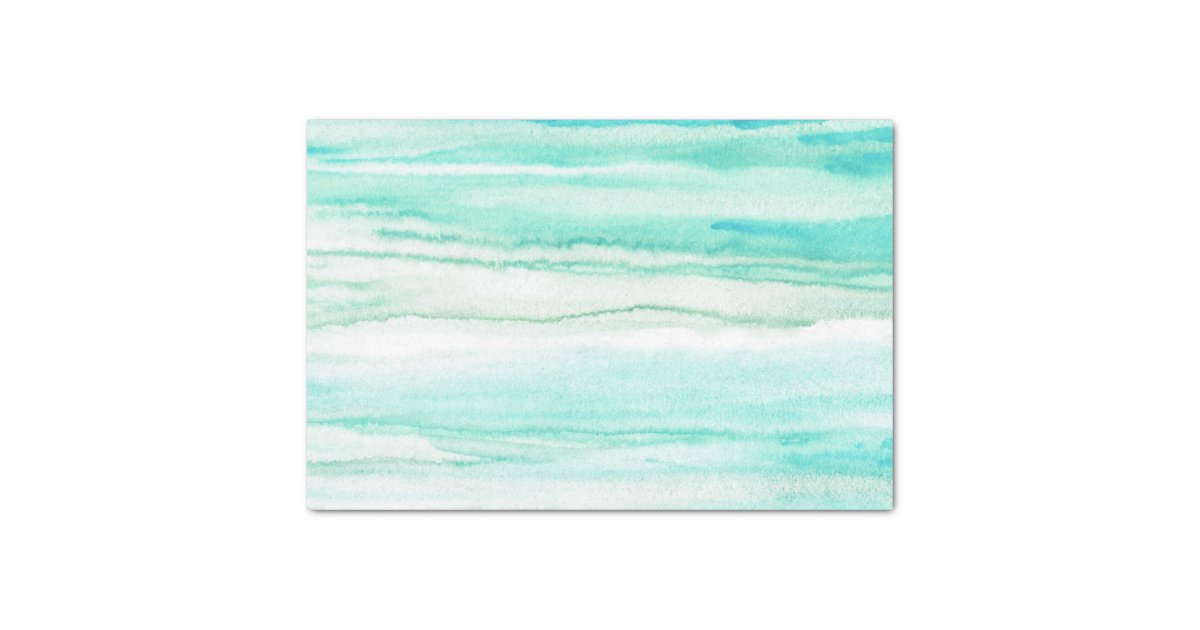 Turquoise Aqua Waves Tissue Paper | Zazzle