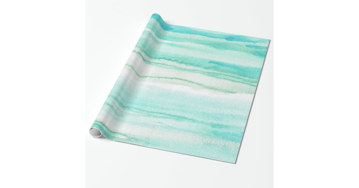 Turquoise Aqua Waves Wrapping Paper | Zazzle