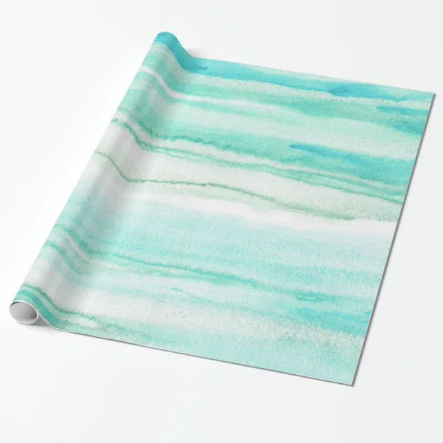 Turquoise Aqua Waves Wrapping Paper | Zazzle
