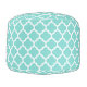 Turquoise Aqua Wht Moroccan Quatrefoil Pattern #5 Pouf | Zazzle