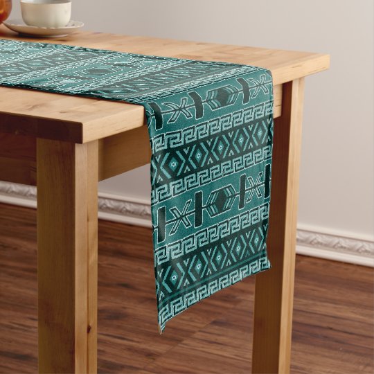 Turquoise Aztec Southwest Design Short Table Runner | Zazzle.com