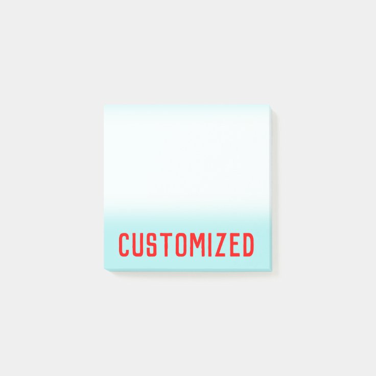 Turquoise Background & Red Bold Personalized Name Post-it Notes | Zazzle