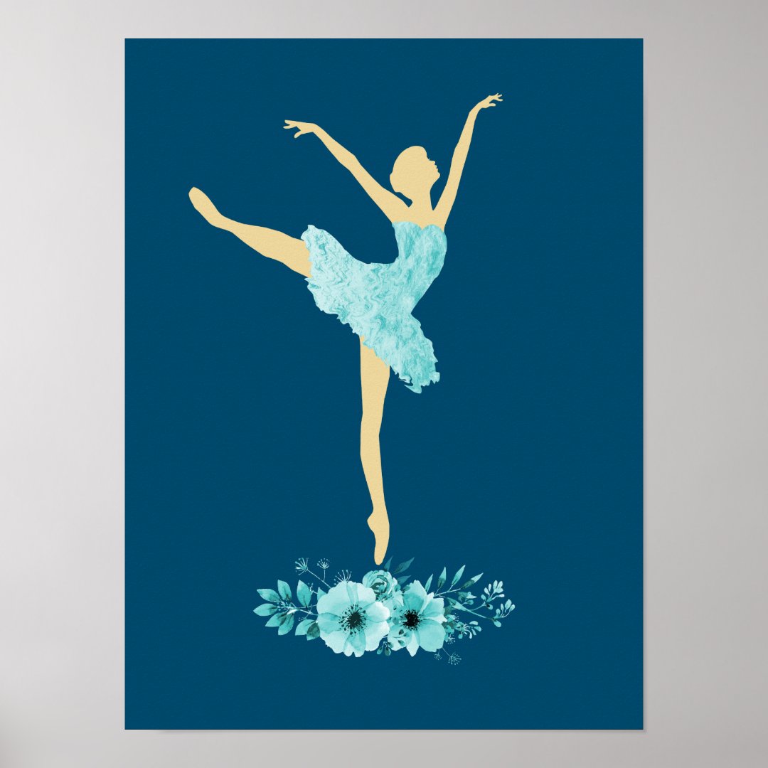 Turquoise Ballerina Poster | Zazzle