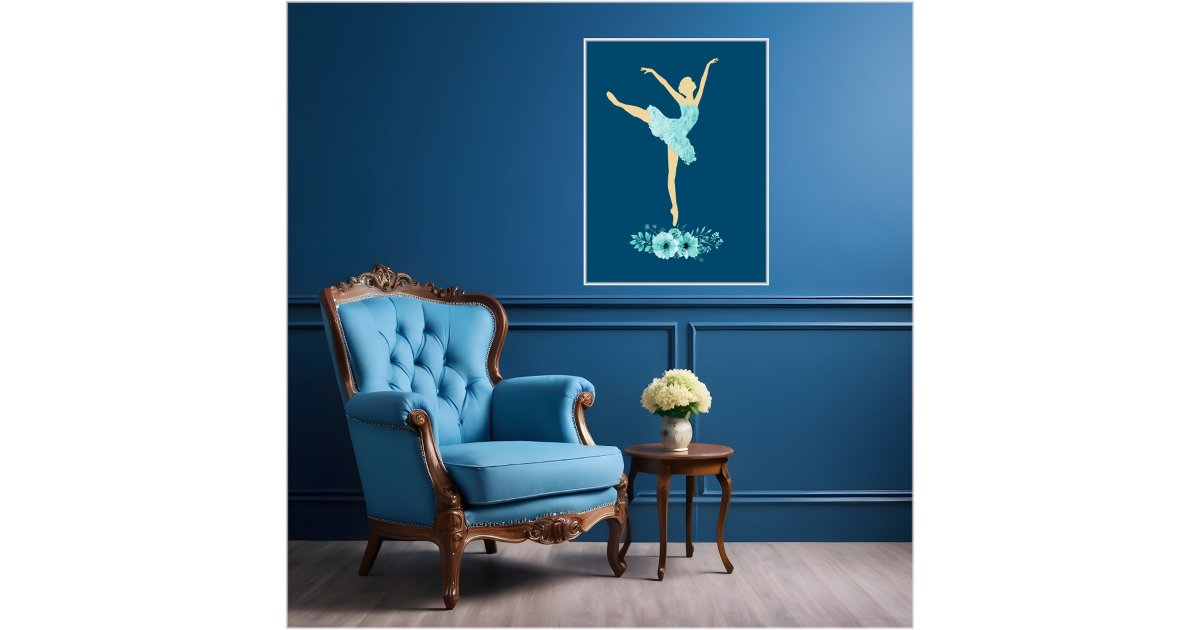 Turquoise Ballerina Poster | Zazzle