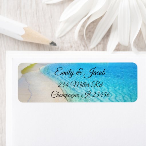 Turquoise Beach Return Address Labels | Zazzle