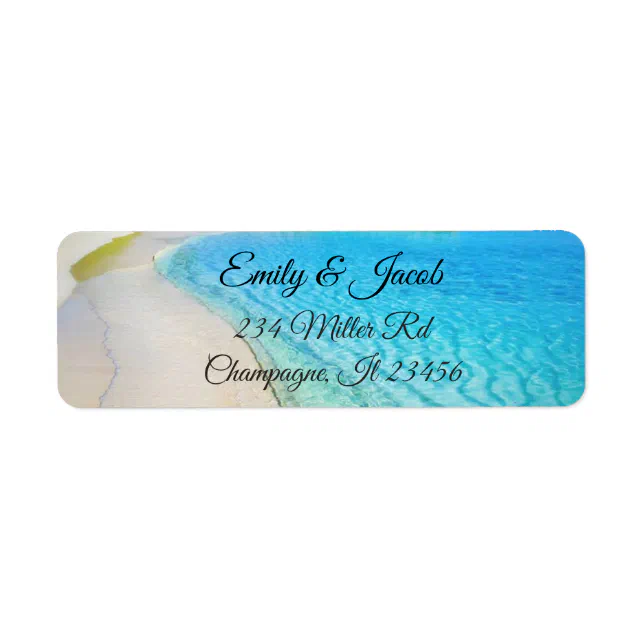 Turquoise Beach Return Address Labels | Zazzle