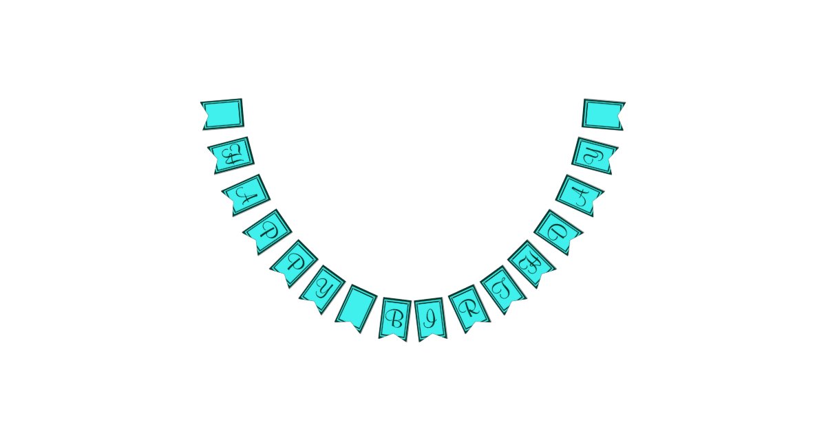 Turquoise Birthday Party Bunting Flags | Zazzle