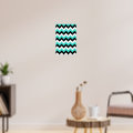 Turquoise Black and White Chevron Poster | Zazzle