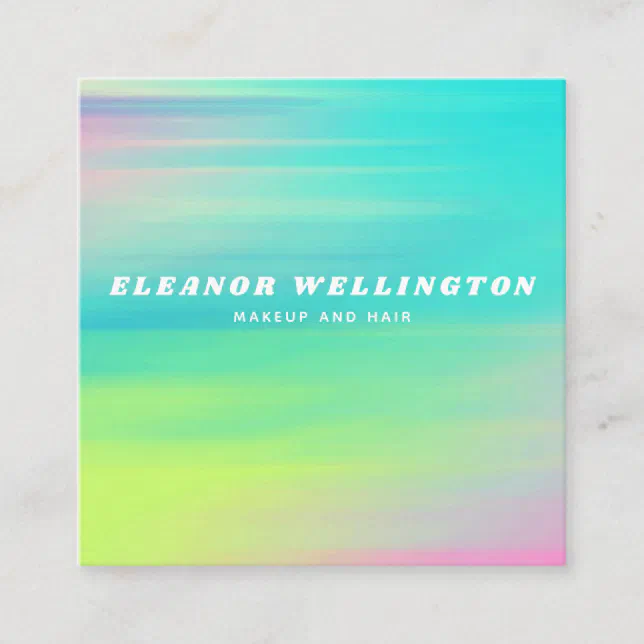 Turquoise Blue Abstract Watercolor Texture Square Business Card | Zazzle
