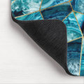 Turquoise Blue Agate Black Gold Geometric Triangle Mouse Pad | Zazzle