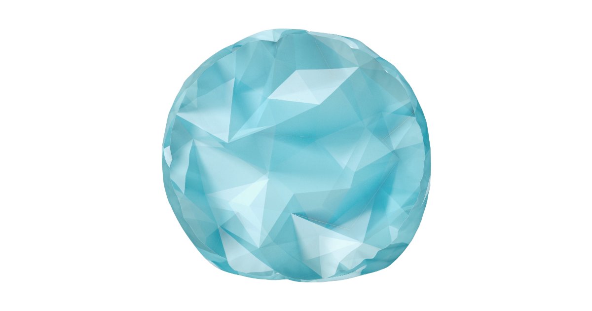 Turquoise Blue Crystals Triangles Background Pouf | Zazzle