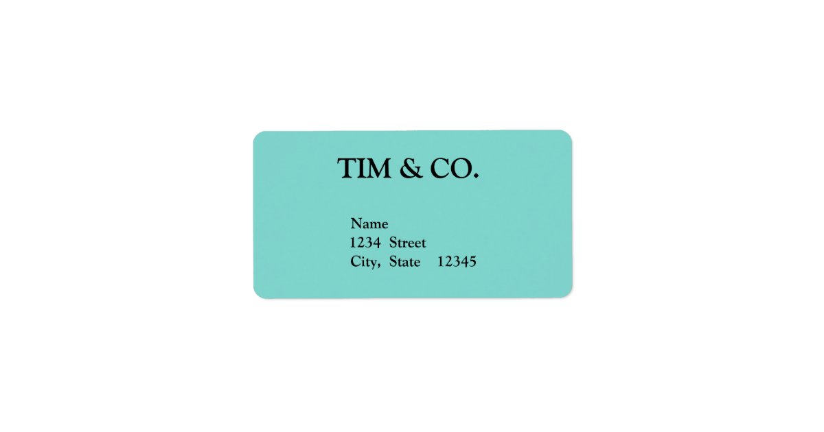 TURQUOISE BLUE CUSTOM CUSTOMIZABLE LABEL | Zazzle