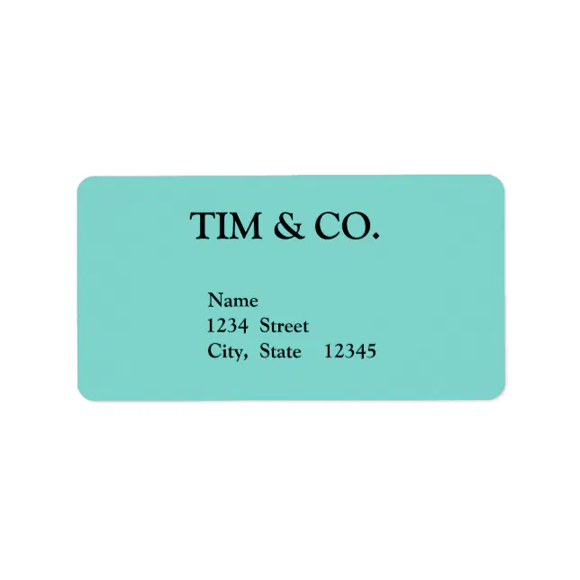 TURQUOISE BLUE CUSTOM CUSTOMIZABLE LABEL | Zazzle