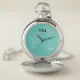 TURQUOISE BLUE CUSTOM CUSTOMIZABLE POCKET WATCH | Zazzle