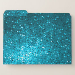 Turquoise-blue glitter and sparkles pattern file folder | Zazzle