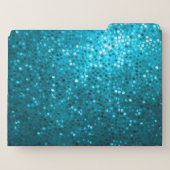 Turquoise-blue glitter and sparkles pattern file folder | Zazzle