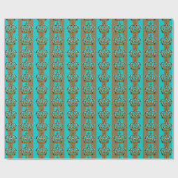 Turquoise Blue Gold Prince Crown Wrapping Paper | Zazzle