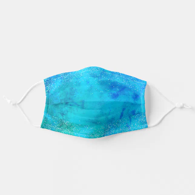 Turquoise Blue Green Glitter Adult Cloth Face Mask | Zazzle