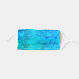 Turquoise Blue Green Glitter Adult Cloth Face Mask | Zazzle