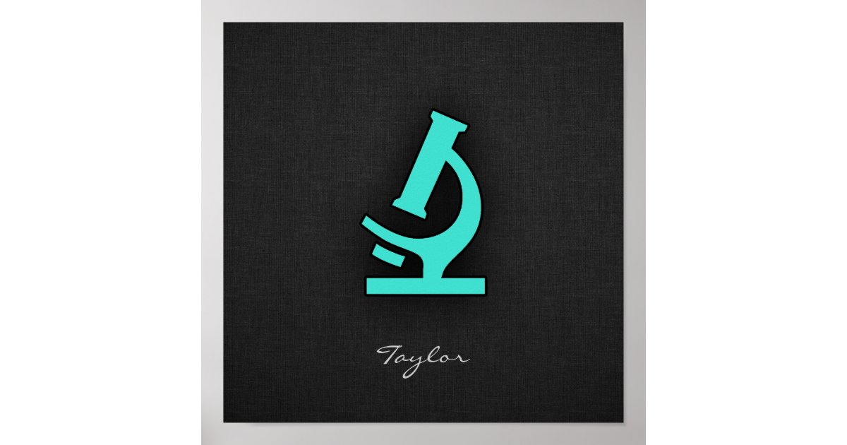 Turquoise; Blue Green Microscope Poster | Zazzle